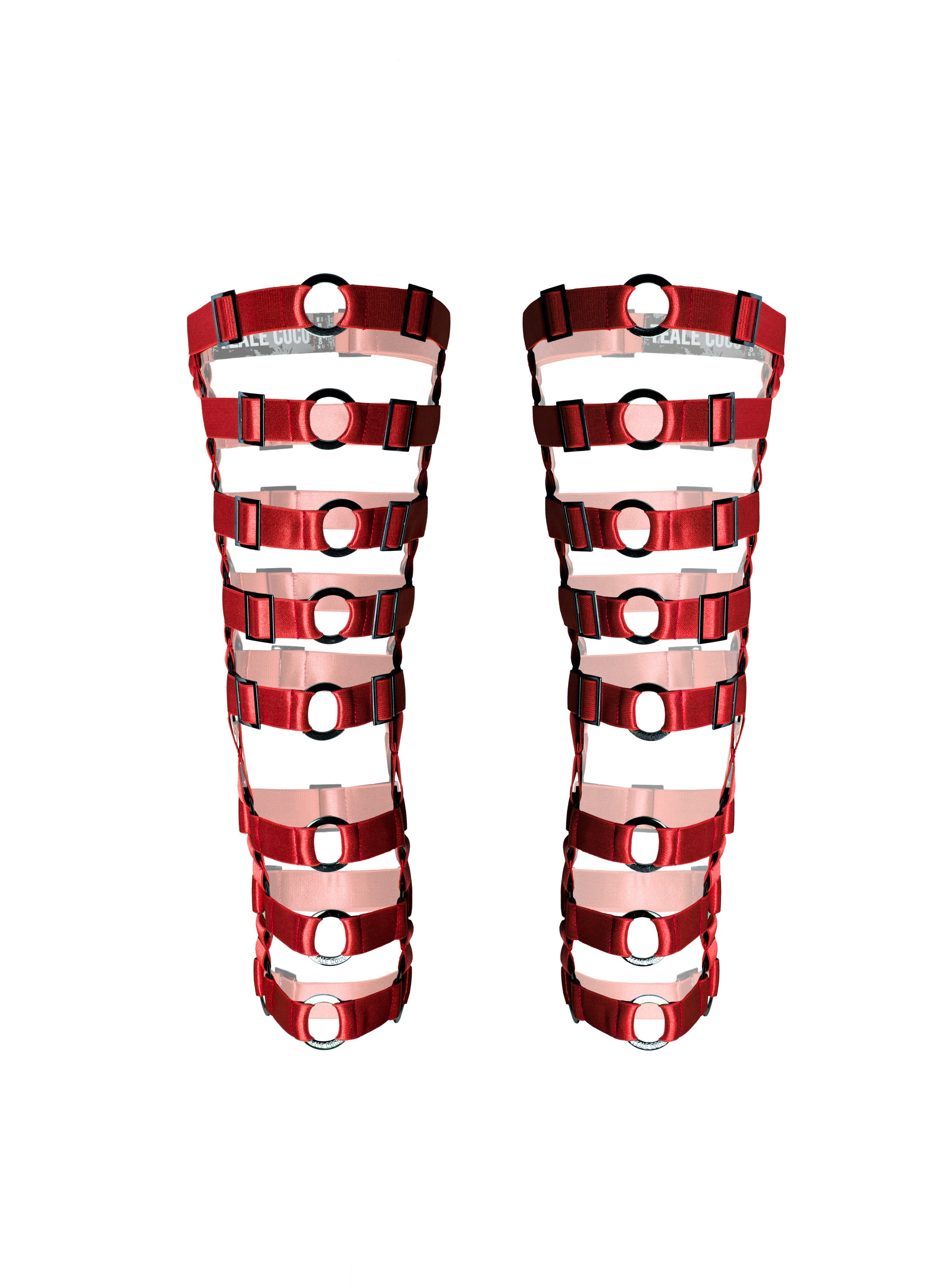 Medusa full leg harness in red - Teale Coco – Tealecoco