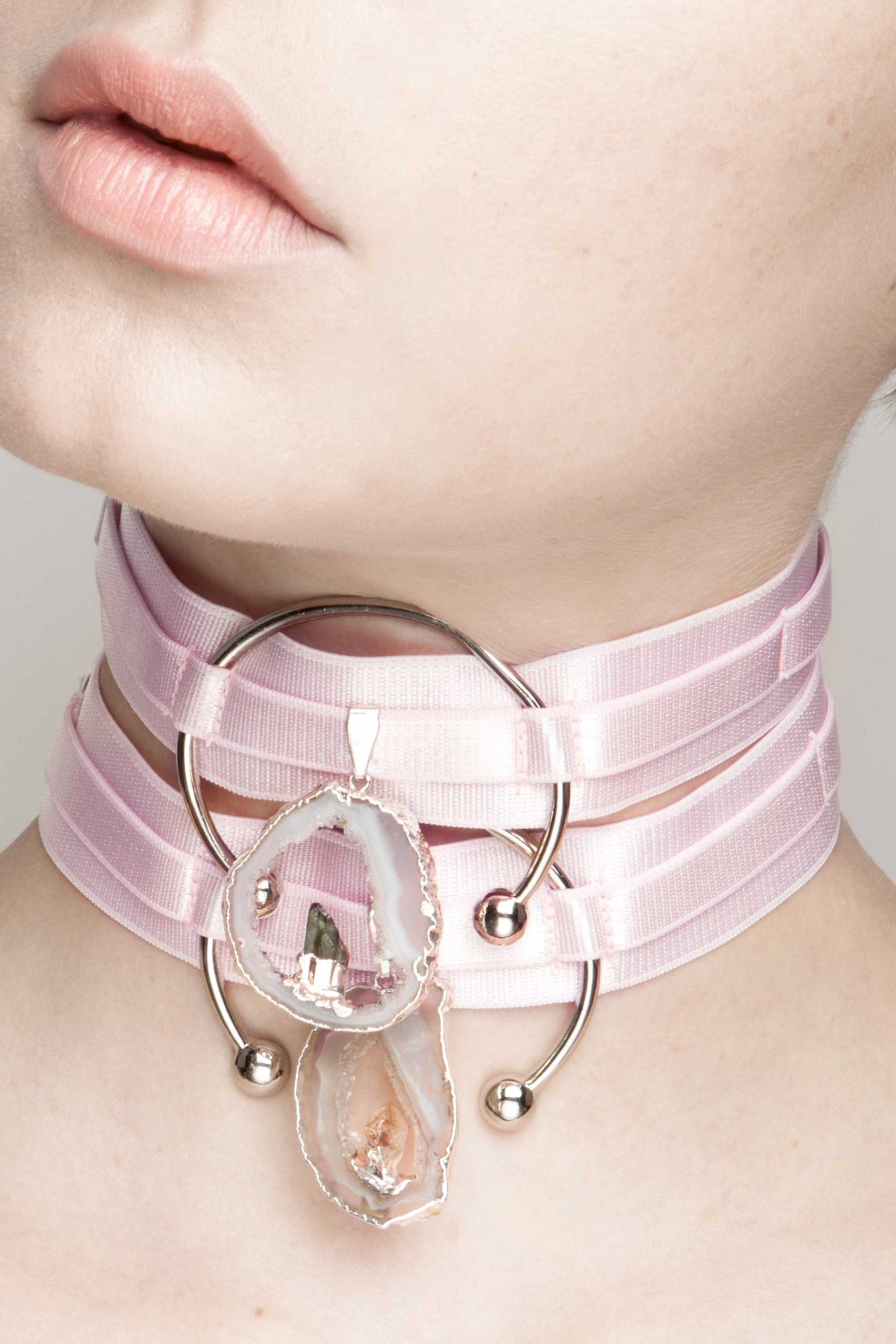 Triple goddess choker (dusted pink) - by Teale Coco – Tealecoco
